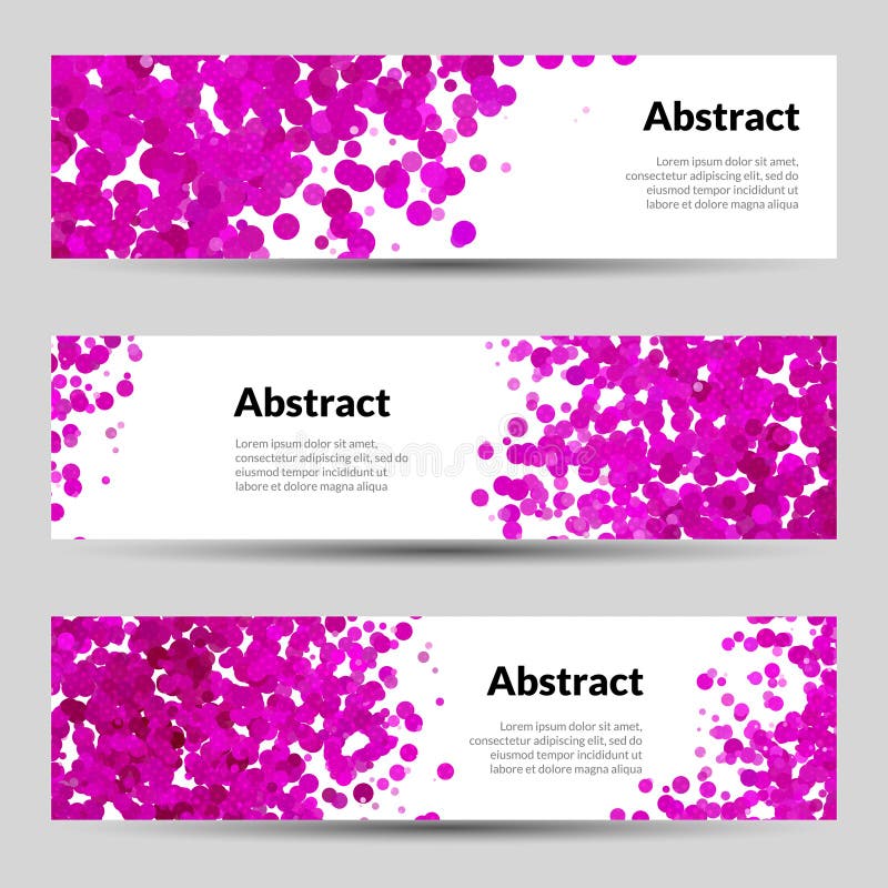 Set of Vector Horizontal Poster Banners Templates with Pink Dots ...