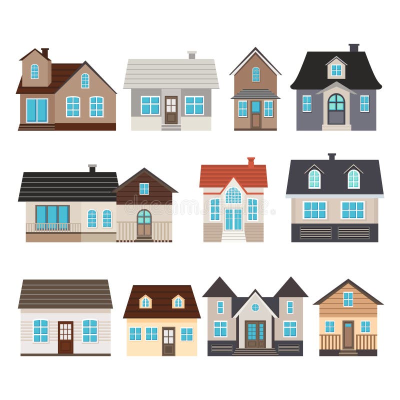 Set of Vector Houses Simple and Versatile Stock Vector - Illustration ...