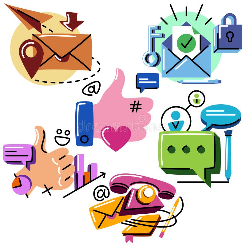 Set of Vector Icons in Bold Line Style Stock Vector - Illustration of ...