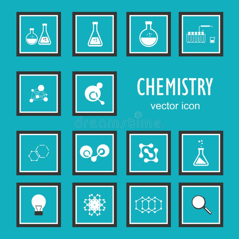 Set Vector Icons in Chemistry Stock Vector - Illustration of bulb ...