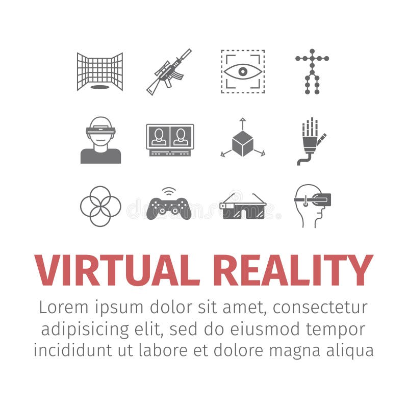 Set of Vector Icons of Devices for Virtual Reality. Vector Stock Vector ...
