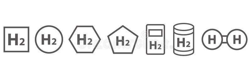 Set of Vector Icons with Different Hydrogen Symbols Stock Vector ...