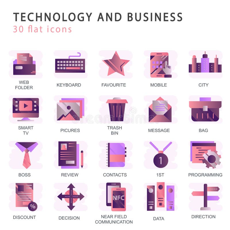 Set Vector Icons With Elements For Mobile Concepts And Web Apps Stock