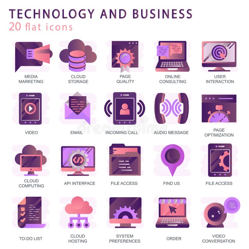 Set Vector Icons With Elements For Mobile Concepts And Web Apps Stock