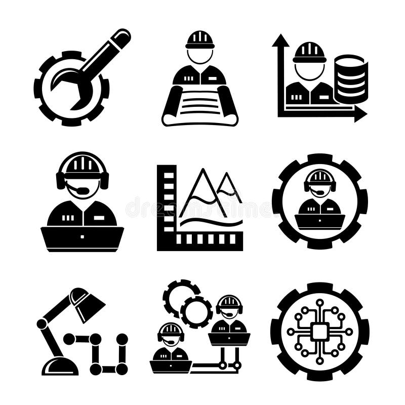 A Set of Vector Icons from the Field of Construction, Industry and ...