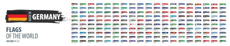 A Set of Vector Icons with Flags of Countries and with the Inscription ...