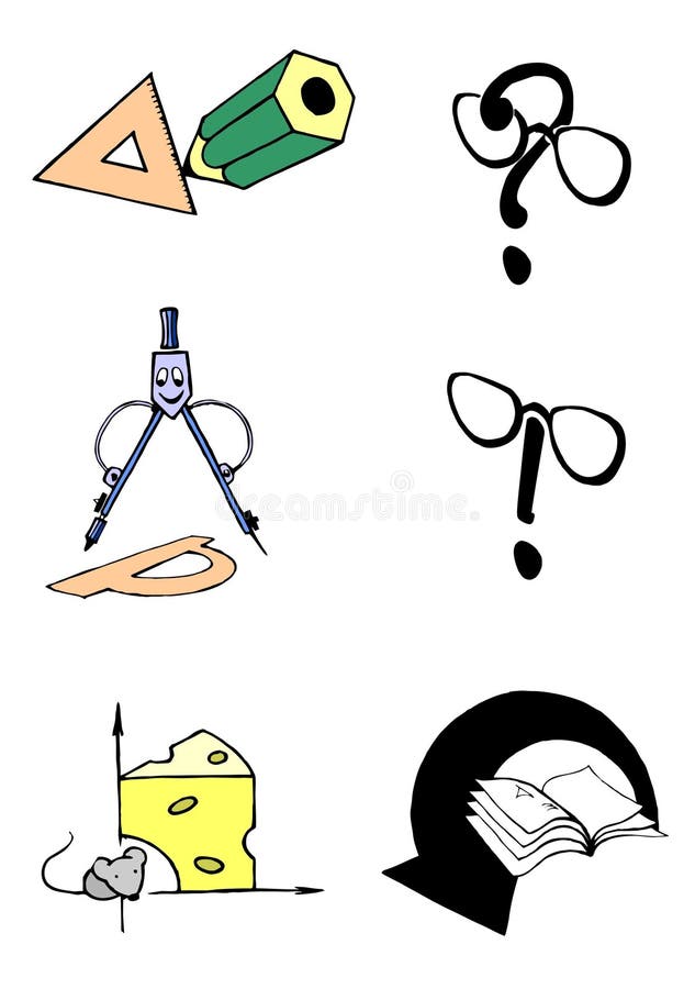 Set of Vector Icons for Geometry or Mathematics Textbook. Stock Vector ...