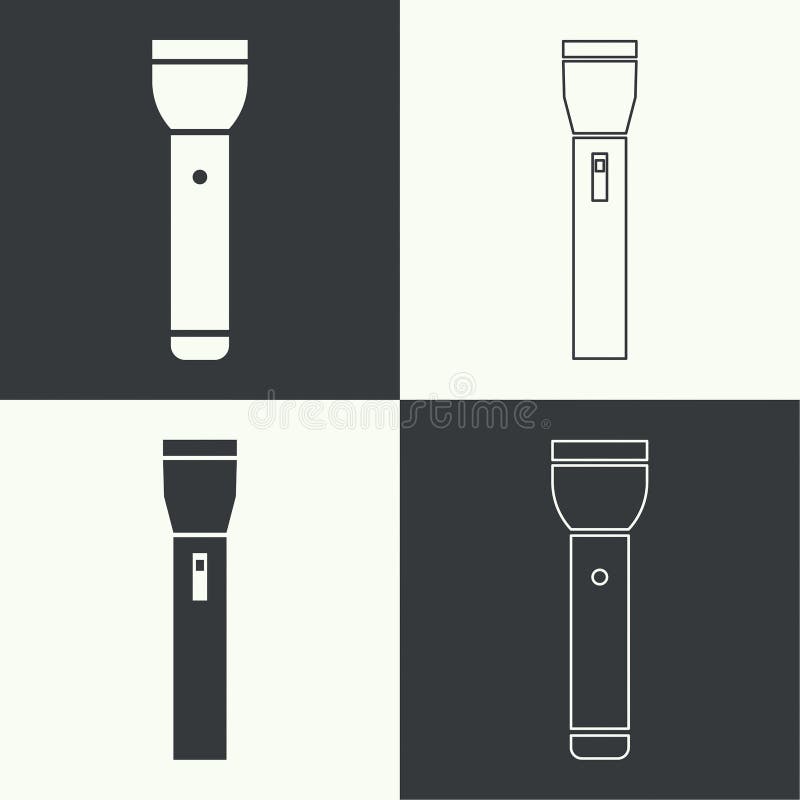 Set Vector Icons Hand Lamp. Stock Vector - Illustration of search, lite ...