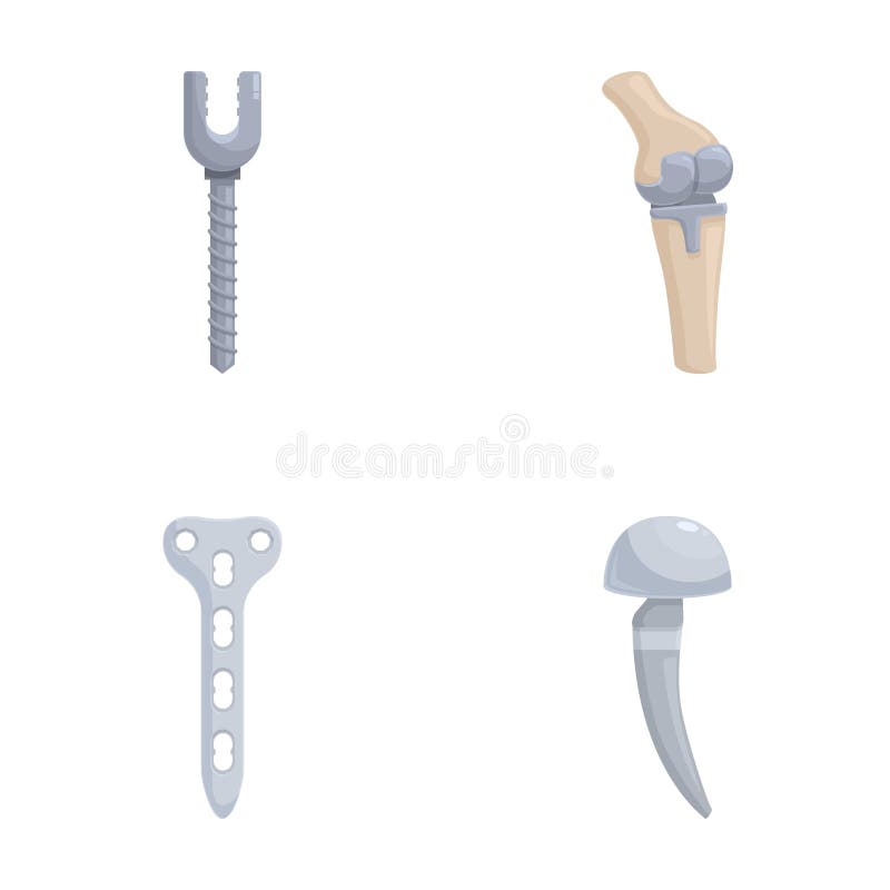 Orthopedic Implants and Prosthetics Icons Set Stock Illustration - Illustration of icons ...