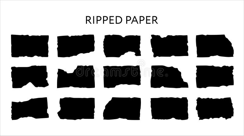 Set of Vector Icons with Jagged Pieces of Papers. Stock Vector ...