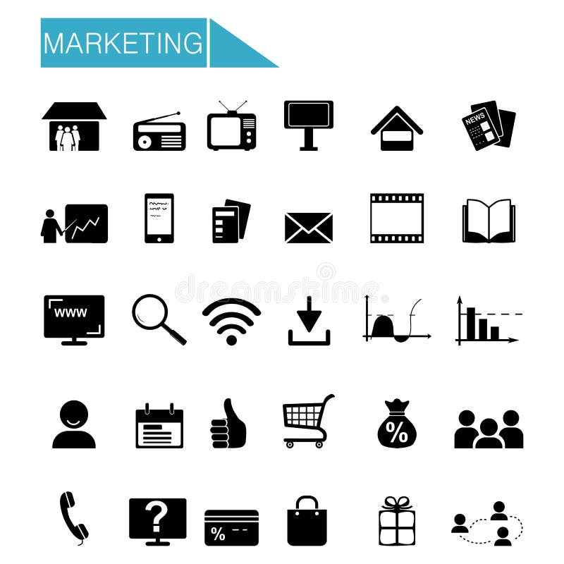 Marketing vector icons stock vector. Illustration of gift - 126088058