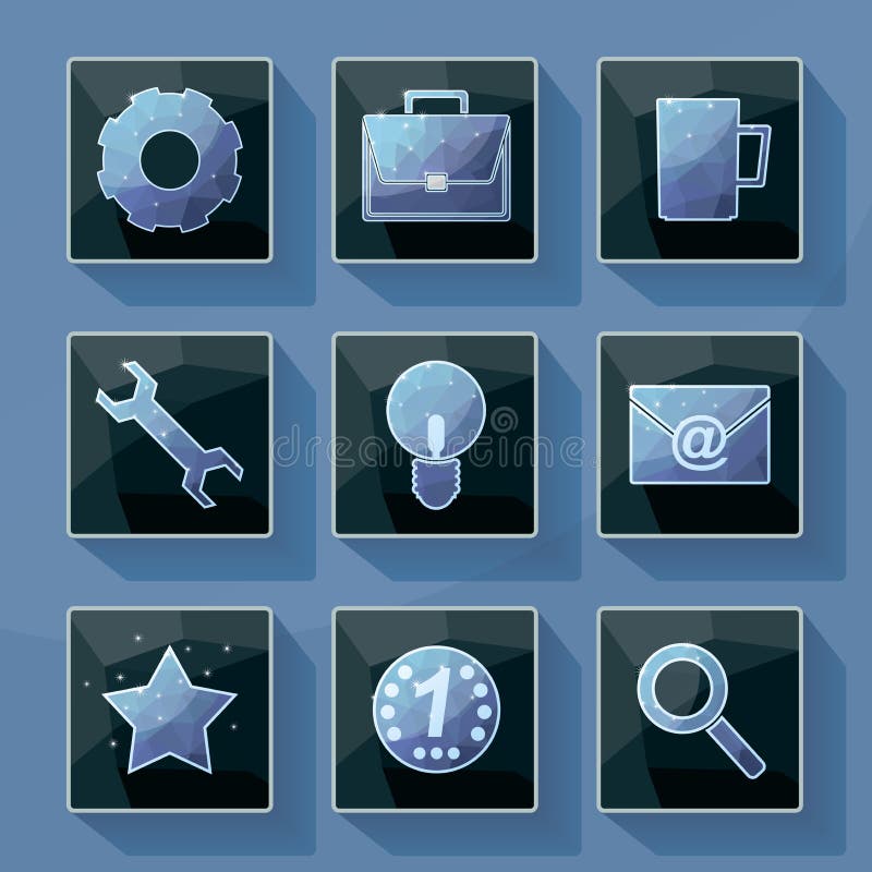 Set of Vector Icons in a Modern Style Polygon. Stock Vector ...