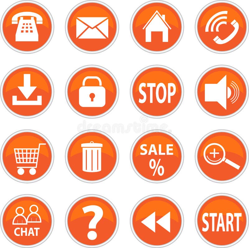 Set of Vector Icons of Orange Stock Vector - Illustration of sale ...