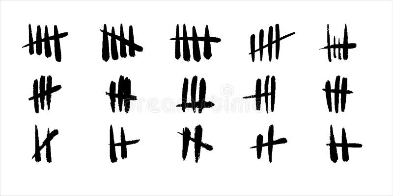 Set of Vector Icons. Tally Marks on Wall. Stock Illustration ...