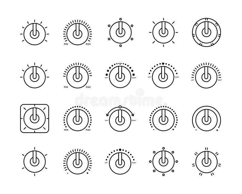 Set of Vector Icons on Theme Adjustment, Mode Selection, Control ...