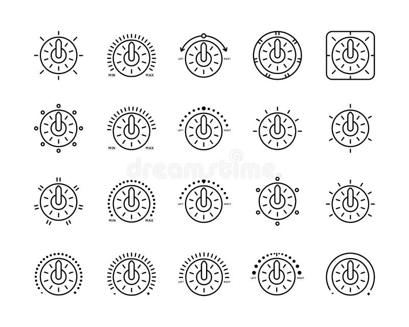 Set of Vector Icons on Theme Adjustment, Mode Selection, Control ...