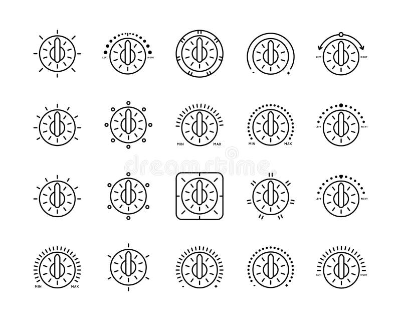 Set of Vector Icons on Theme Adjustment, Mode Selection, Control ...