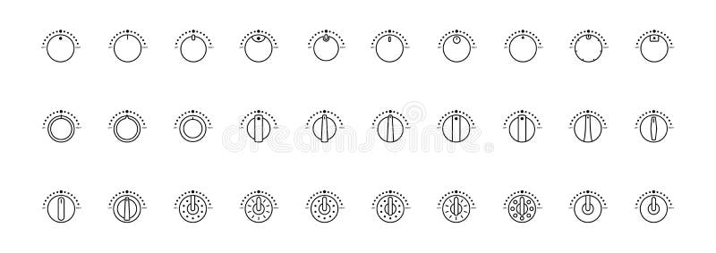 Set of Vector Icons on Theme Adjustment, Mode Selection, Control ...