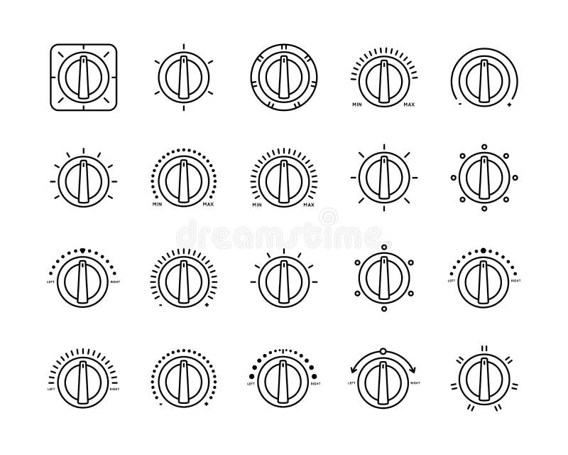 Set of Vector Icons on Theme Adjustment, Mode Selection, Control ...