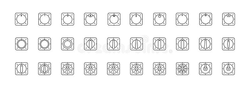 Set of Vector Icons on Theme Adjustment, Mode Selection, Control ...