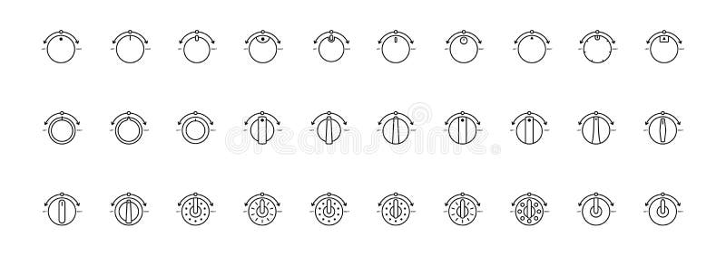 Set of Vector Icons on Theme Adjustment, Mode Selection, Control ...