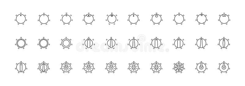 Set of Vector Icons on Theme Adjustment, Mode Selection, Control ...