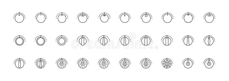 Set of Vector Icons on Theme Adjustment, Mode Selection, Control ...