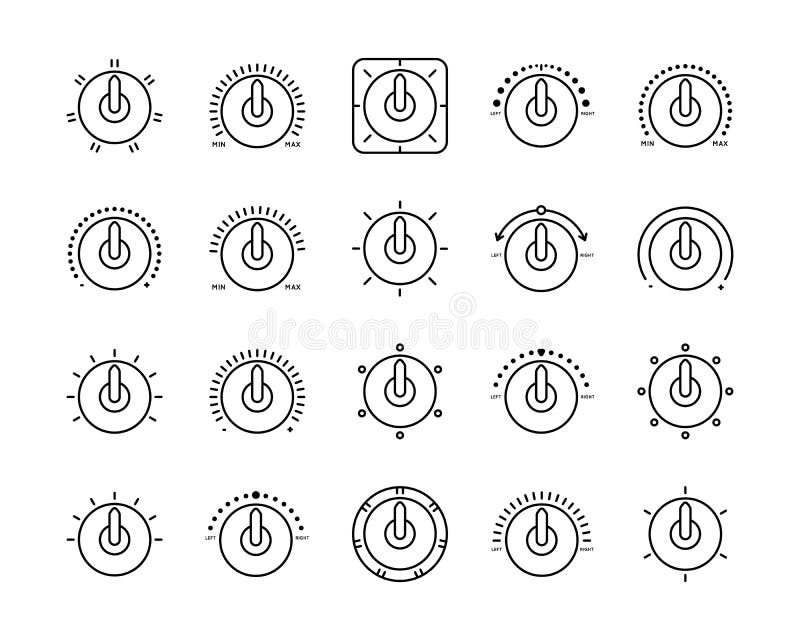 Set of Vector Icons on Theme Control Panel, Mode Control. Icon Selector ...