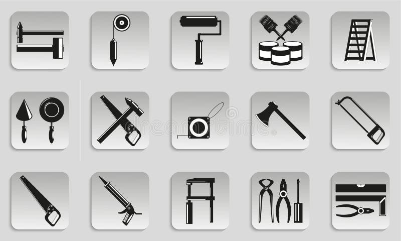 Set of Vector Icons on the Theme of Hand Tools. Stock Vector ...