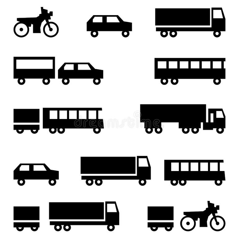 Set of Vector Icons - Transportation Symbols Stock Vector ...