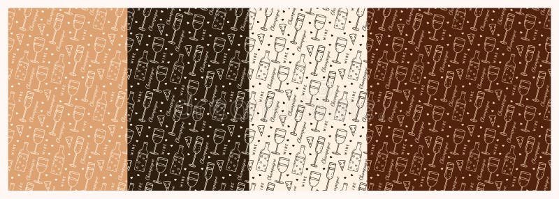 Set Vector Illustration Alcohol Patterns Bar,menu Stock Vector ...