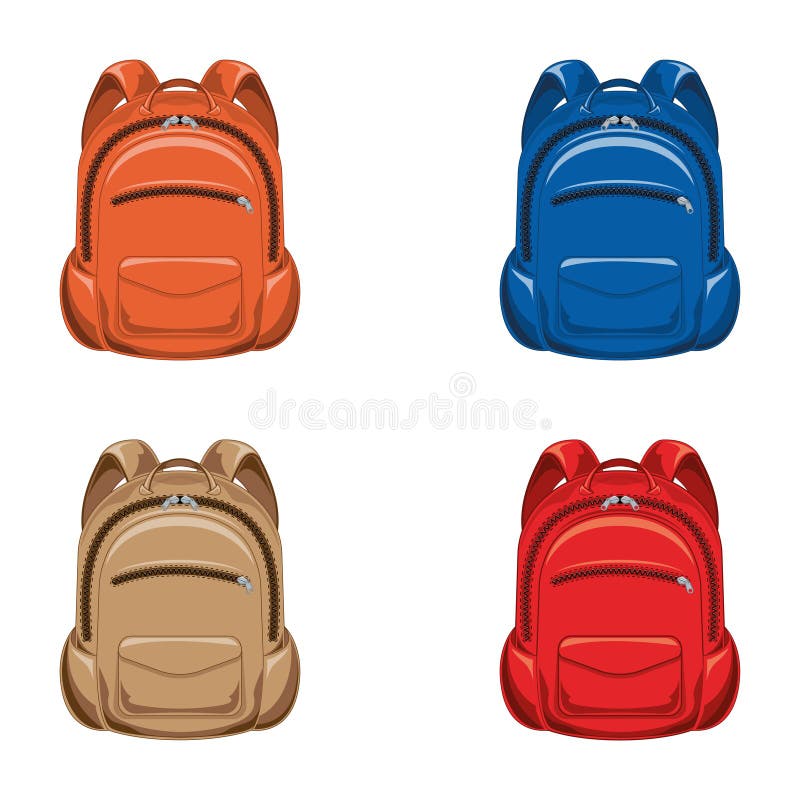 Set. Vector Illustration Backpack Stock Vector - Illustration of full ...