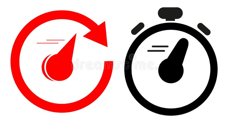 Set 2 Vector Illustration for Duration or Deadline, Dateline or Fast ...