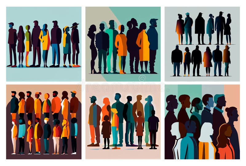 Set Vector Illustration of People Together International Communication ...