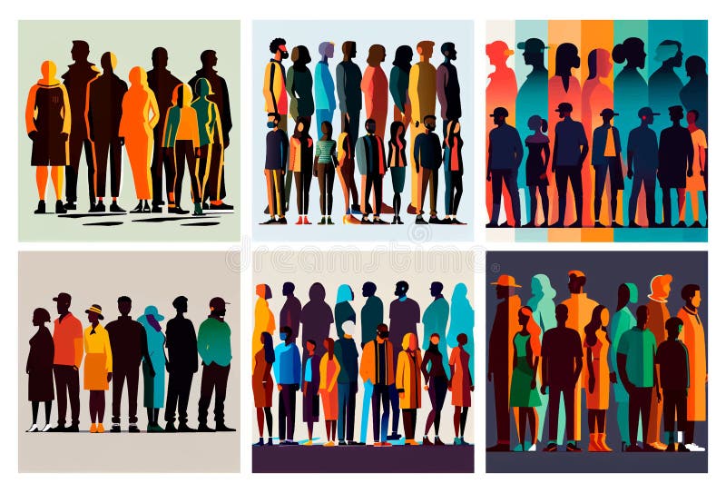 Set Vector Illustration of People Together International Communication ...