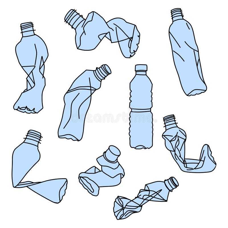 Set of Vector Illustration of Plastic Bottles Stock Illustration ...