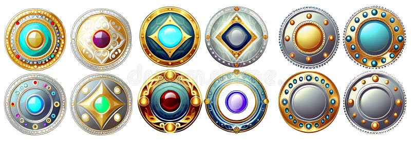 Set Vector Illustration of Ui Gem Stones Isolated on White Background ...