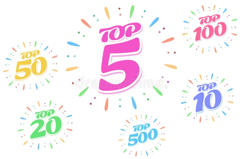 Set Vector Illustration of the Winner S Emblem Tor 5, Top 10, Top 50 ...