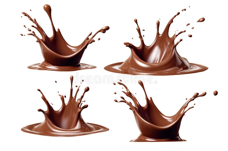 Set of Vector Illustrations of Chocolate Splashes in Different Forms ...