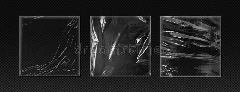 Set of Vector Vinyl and Plastic Film Textures on Isolated Background ...
