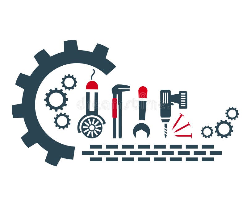 A Set of Vector Illustrations of Icons of Construction Tools for Repair ...