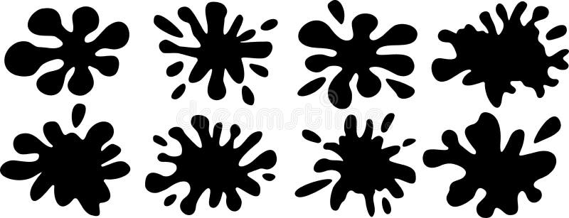 Set Vector Image Ink Black Blob and Liquid Flows Stock Vector ...