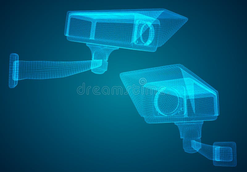 Set of Vector Images. CCTV Camera Stock Vector - Illustration of vertex ...