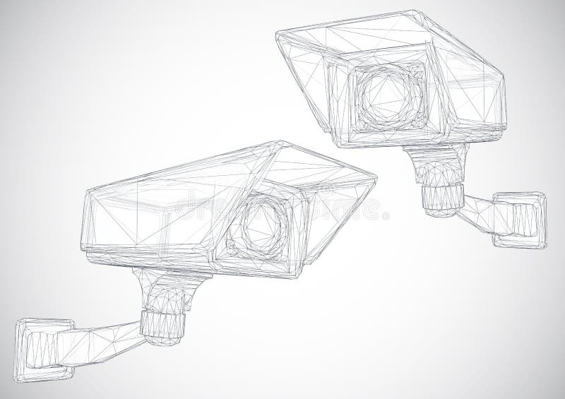 Set of Vector Images. CCTV Camera Stock Vector - Illustration of cctv ...