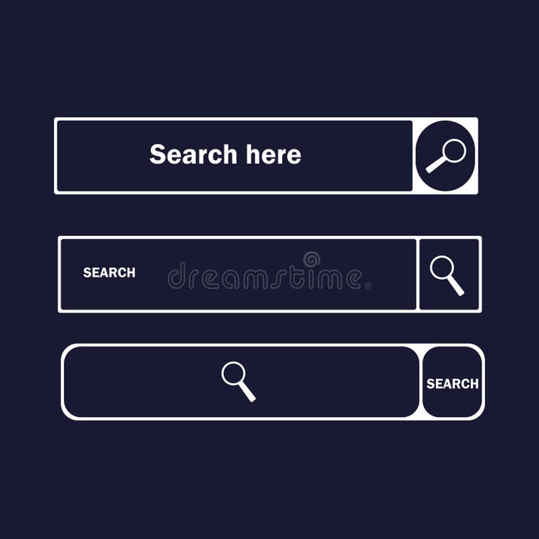 Set of Vector Interface Design Elements with Search Bar. Search Stock ...
