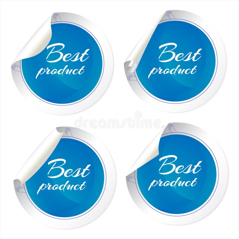 Set of Vector Isolated Dark Blue Labels. Stock Vector - Illustration of ...
