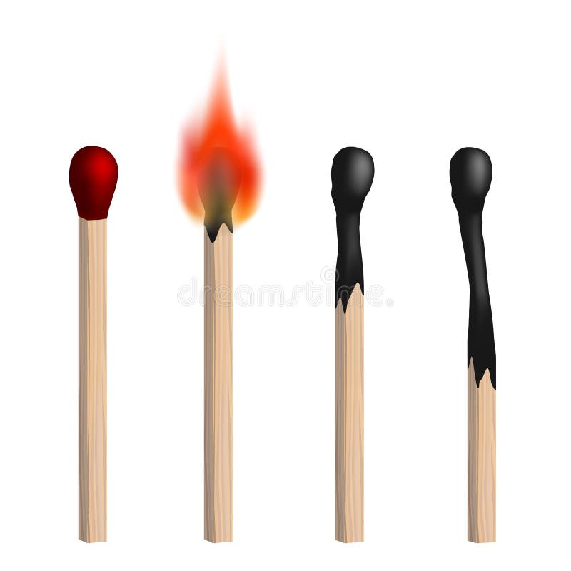Set of Vector Isolated Realistic Matches. Stock Vector - Illustration ...