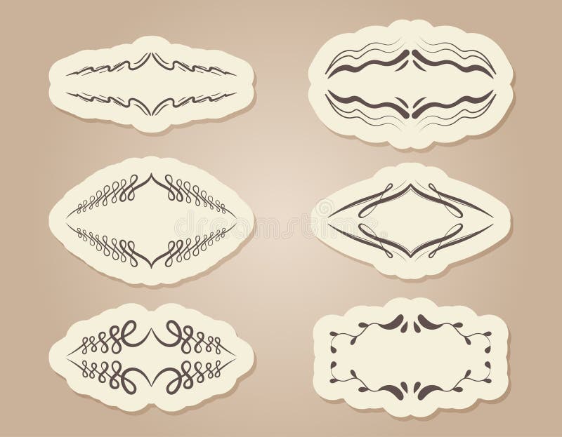Set of Vector Isolated Vintage Old Frames. Victorian Templates with ...