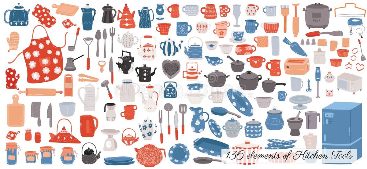 Kitchen Objects Vector Stock Illustrations – 11,601 Kitchen Objects ...