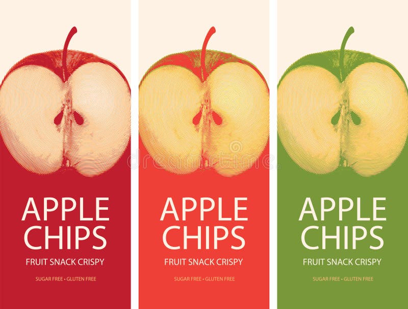 Vector Label Banner Packaging for Apple Chips Stock Vector ...